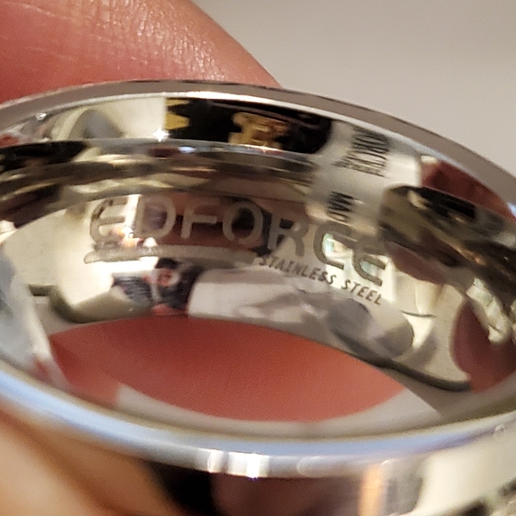 Edforce | Jewelry | Edforce Stainless Steel Ring Crystal Diamond Sz 7 ...